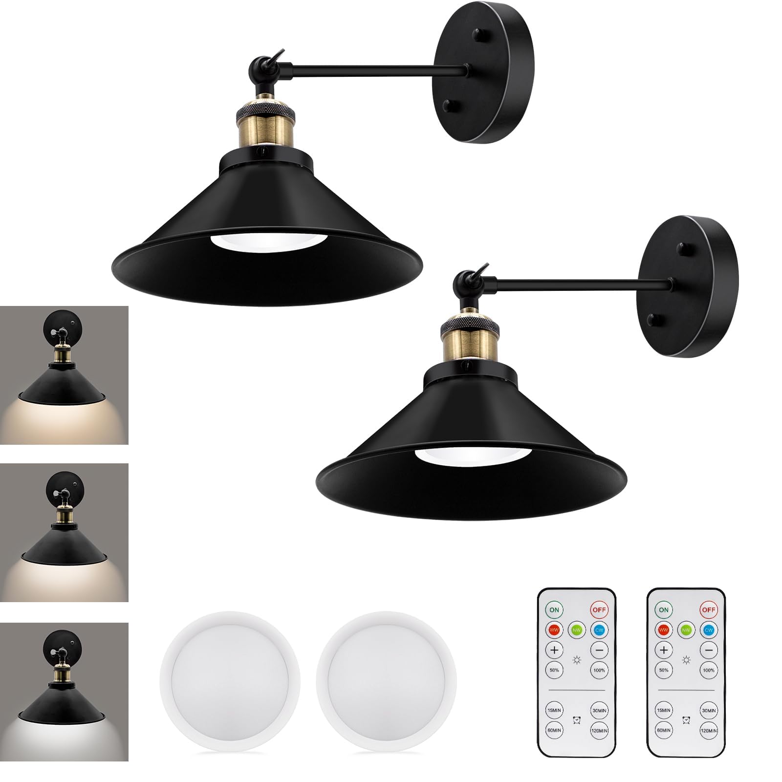 LABOREDUCER Battery Operated Wall Lights,Cordless Battery Powered Led ...