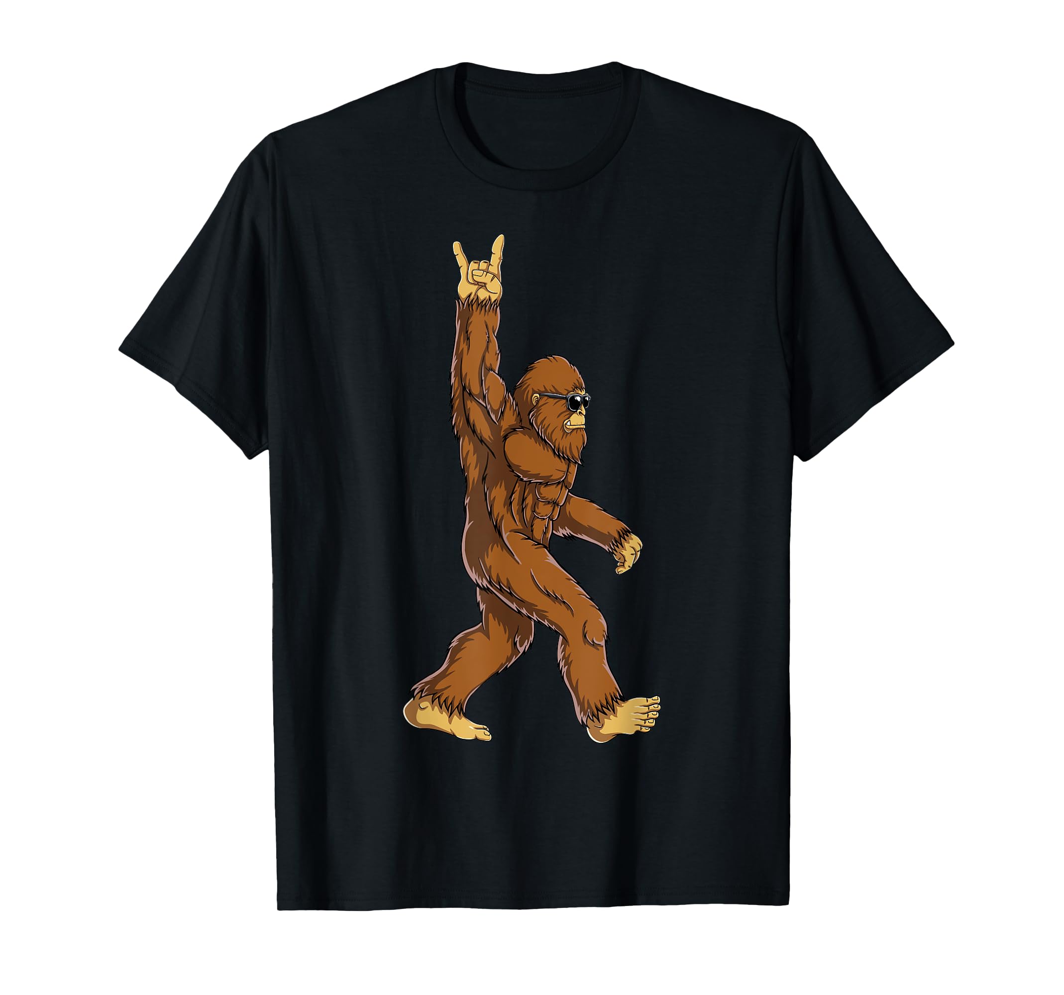 Amazon.com: Bigfoot Rock On Sasquatch Rock And Roll Funny Men Graphic T ...