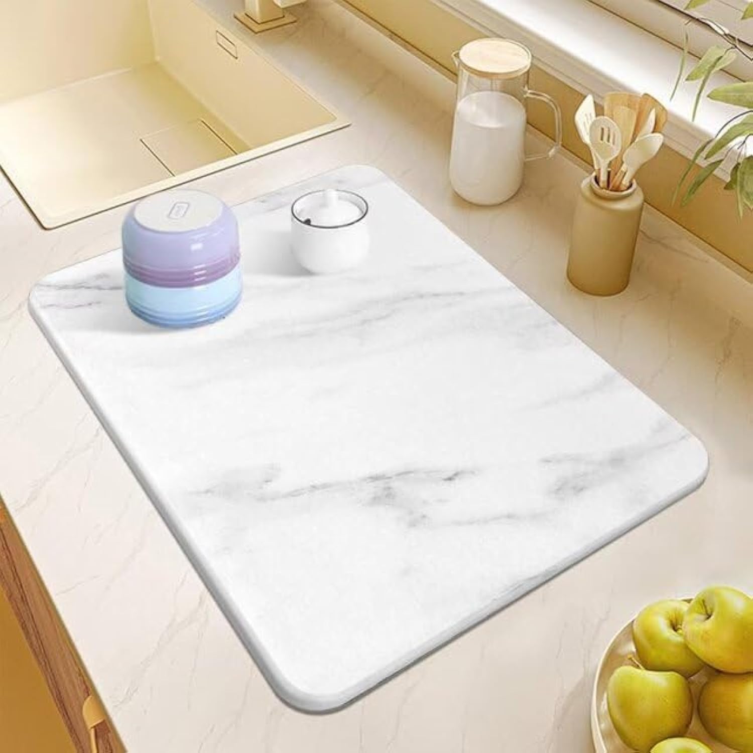 Amazon.com: Stone Dish Drying Mat for Kitchen Counter, Quick Drying ...