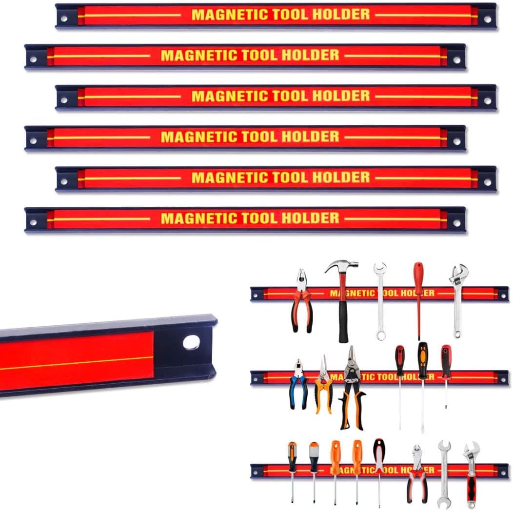 Navaris Set of 3 Magnetic Tool Holder Rack - 24 Inch Heavy Duty Garage Wall Holder Strip for ...