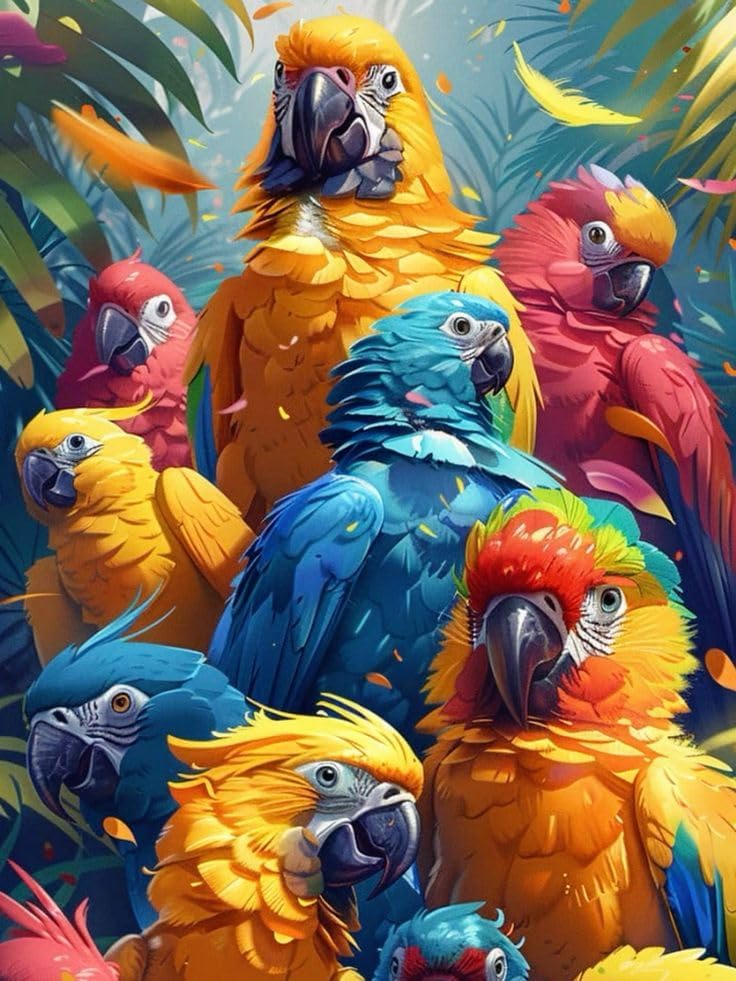 Amazon.com: WisonDapㅤㅤ WisonDap Colorful Parrot Diamond Painting Kits ...