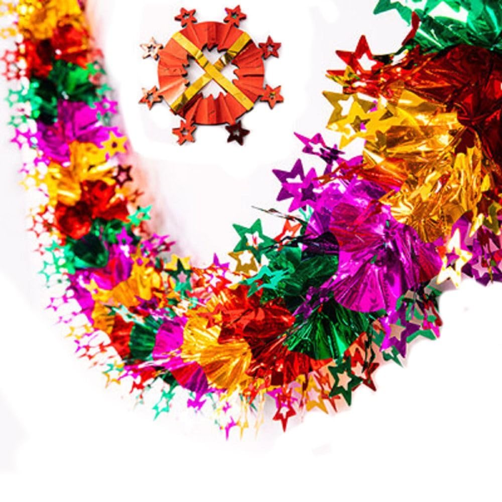Christmas Foil Garland, Long Ceiling Hanging Tinsel Xmas Home ...