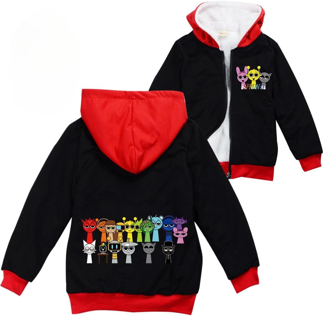 Amazon.com: Sxtyg Kids Sprunki Warm Jacket Hoodie Boys Sprunki Figure ...