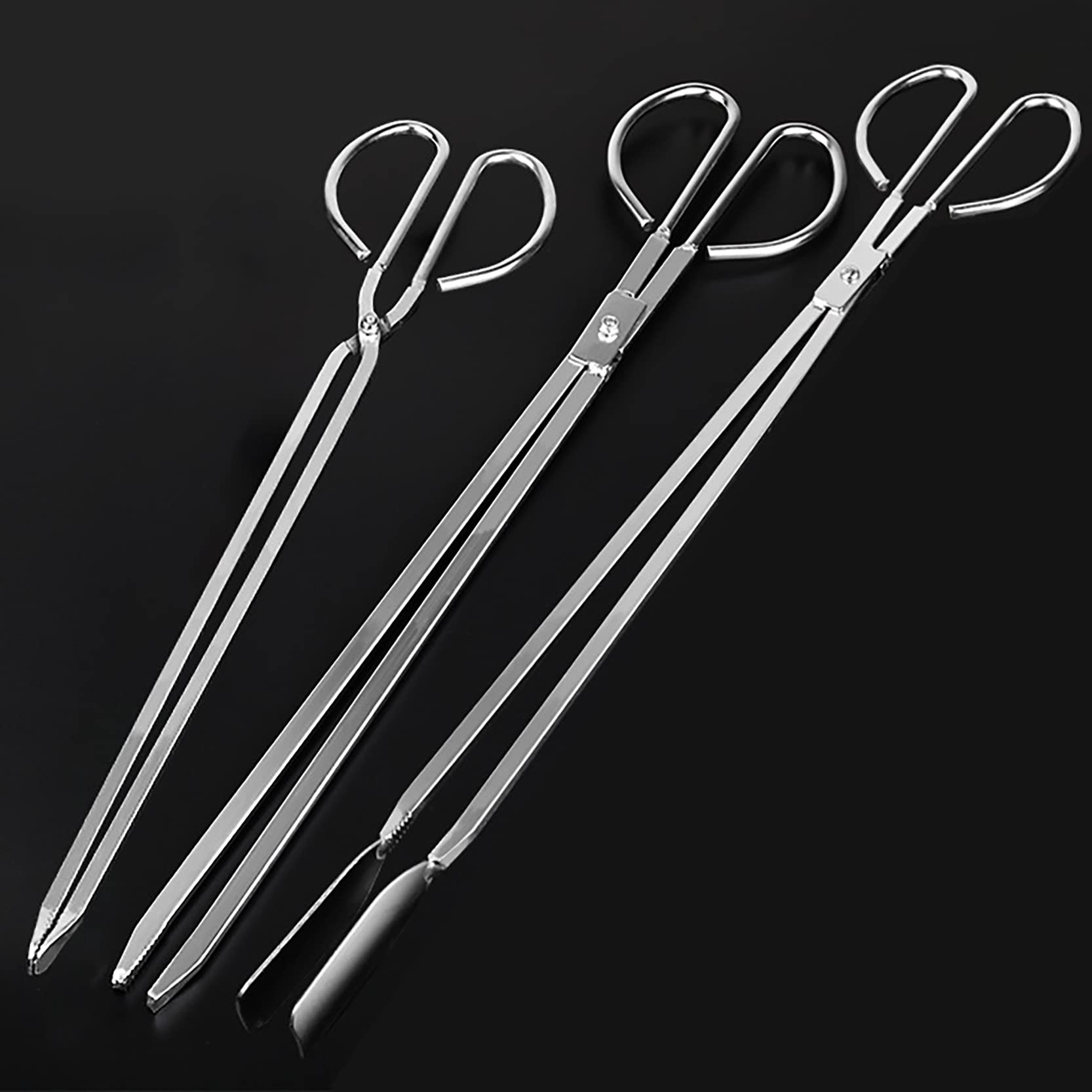 Scissor Tongs 24-Inch Extra Long Stainless Steel - Heavy Duty Firewood ...