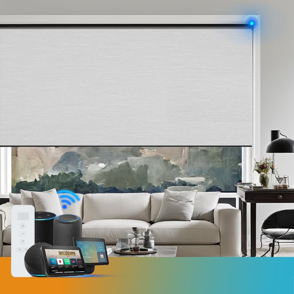 Amazon.com: Blindify Motorized Blinds with Remote, 100% Blackout Smart Blind Roller Shades ...
