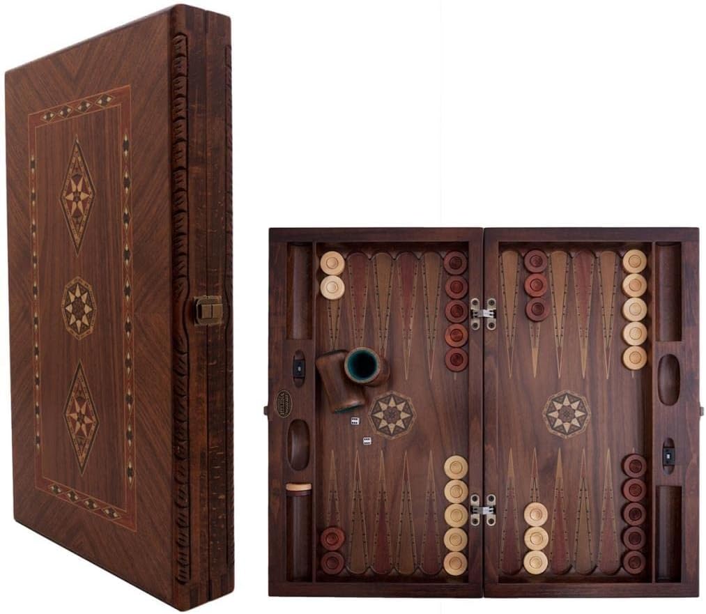 Amazon.com: Smarty Carved Handmade Wooden Backgammon Set/Walnut Veneer ...