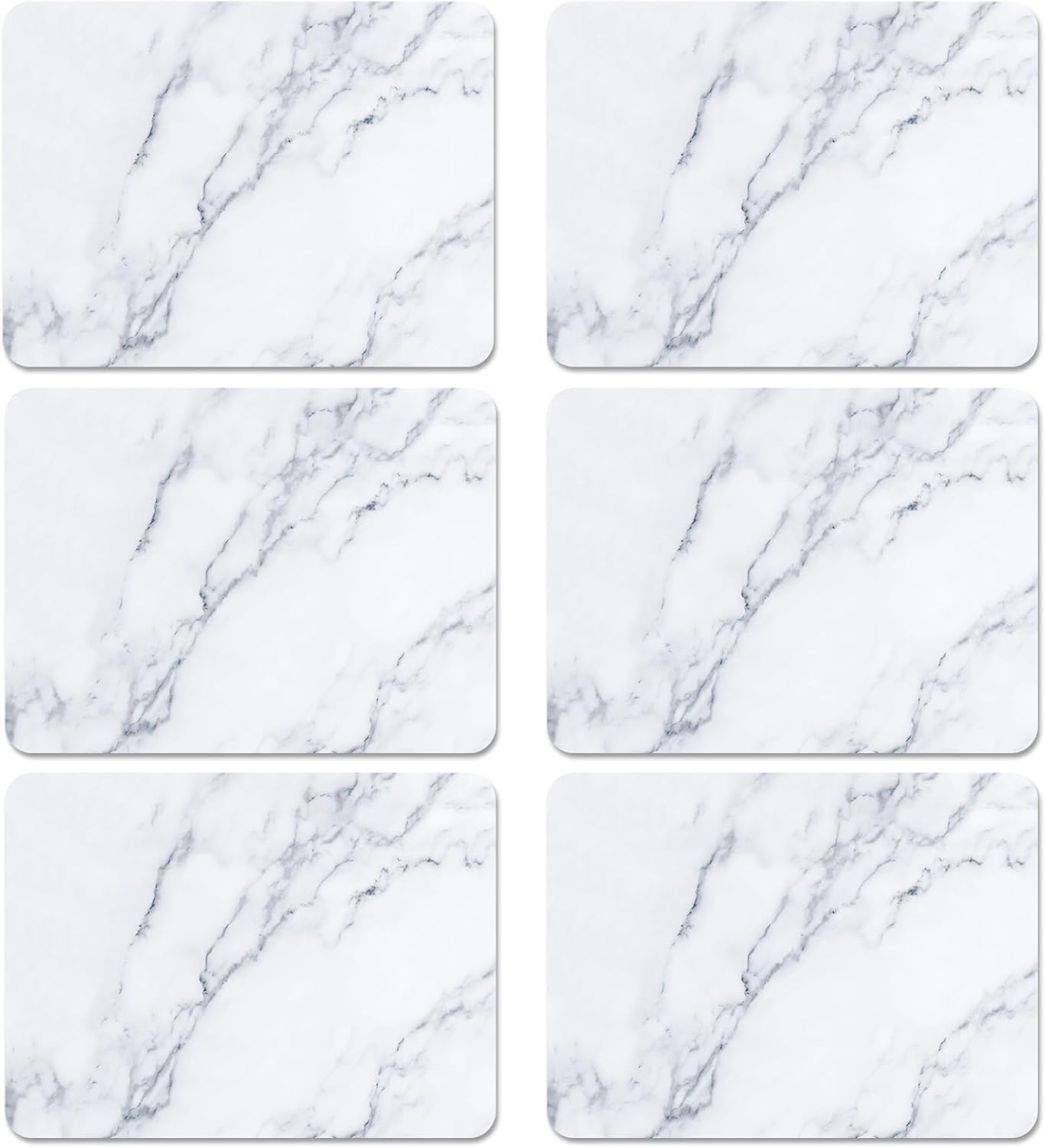 Amazon.com: Marble Plastic Placemats Set of 6 Marbles Table Mats Marble ...