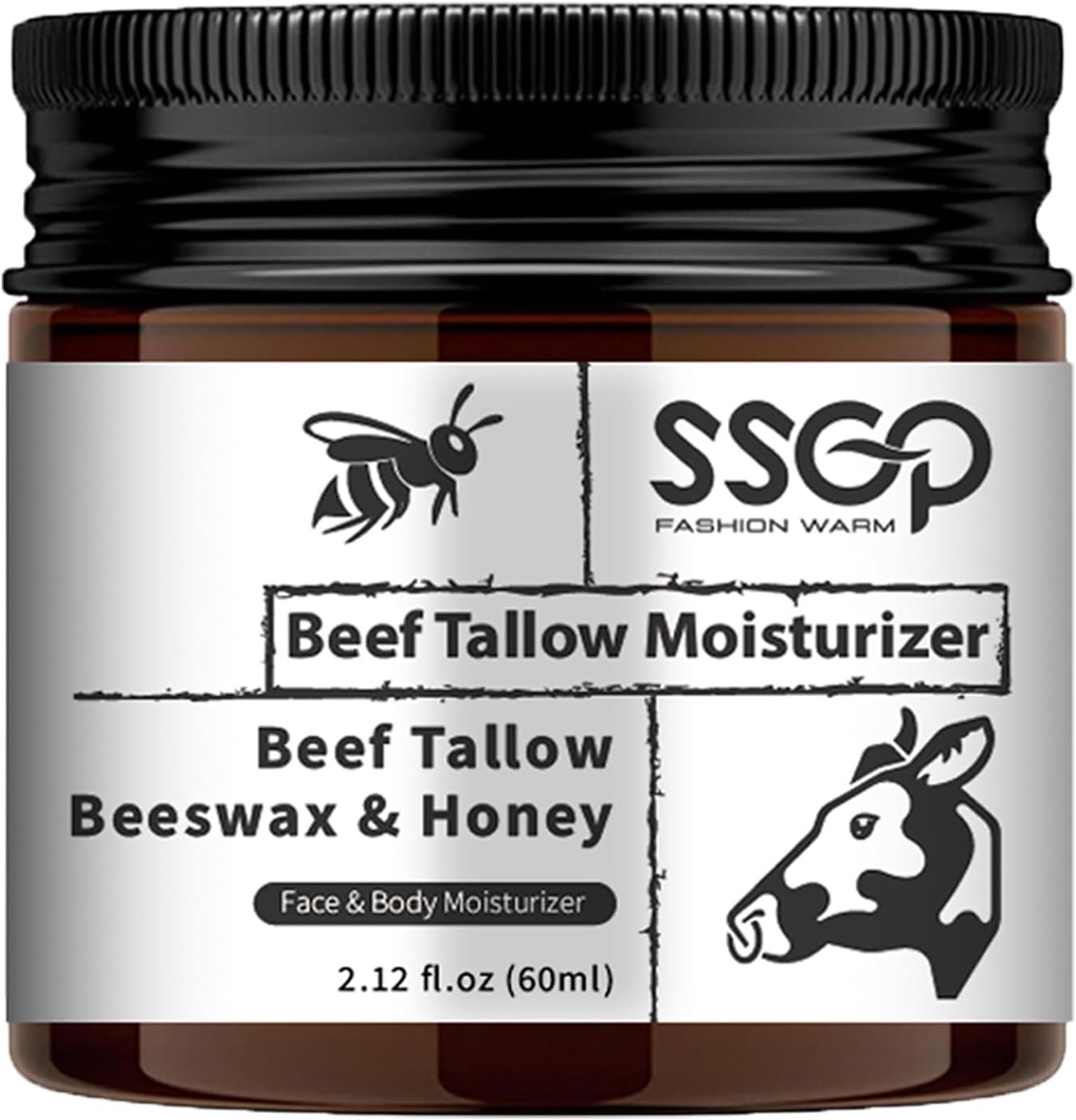 Amazon.com: Beef Tallow Beeswax & Honey Face & Body Balm, Grass-Fed ...