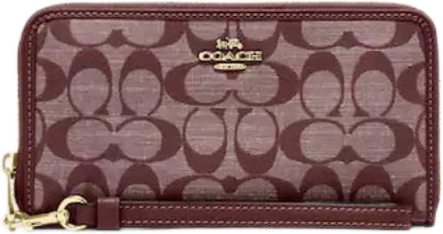 Amazon.com: COACH Women's Long Zip Around Wallet (Signature Chambray ...