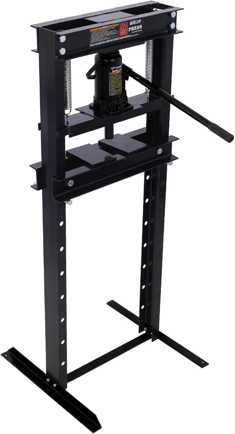 Amazon.com: Steel Hydraulic Shop Press with Adjustable Height 12 Tons ...
