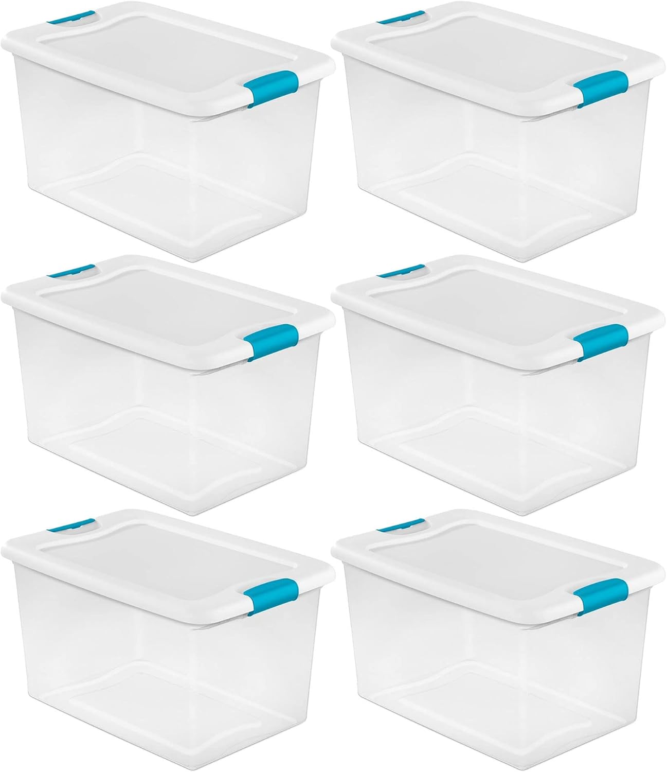 Sterilite 64 Qt Latching Storage Box, Stackable Bin with Latch Lid ...