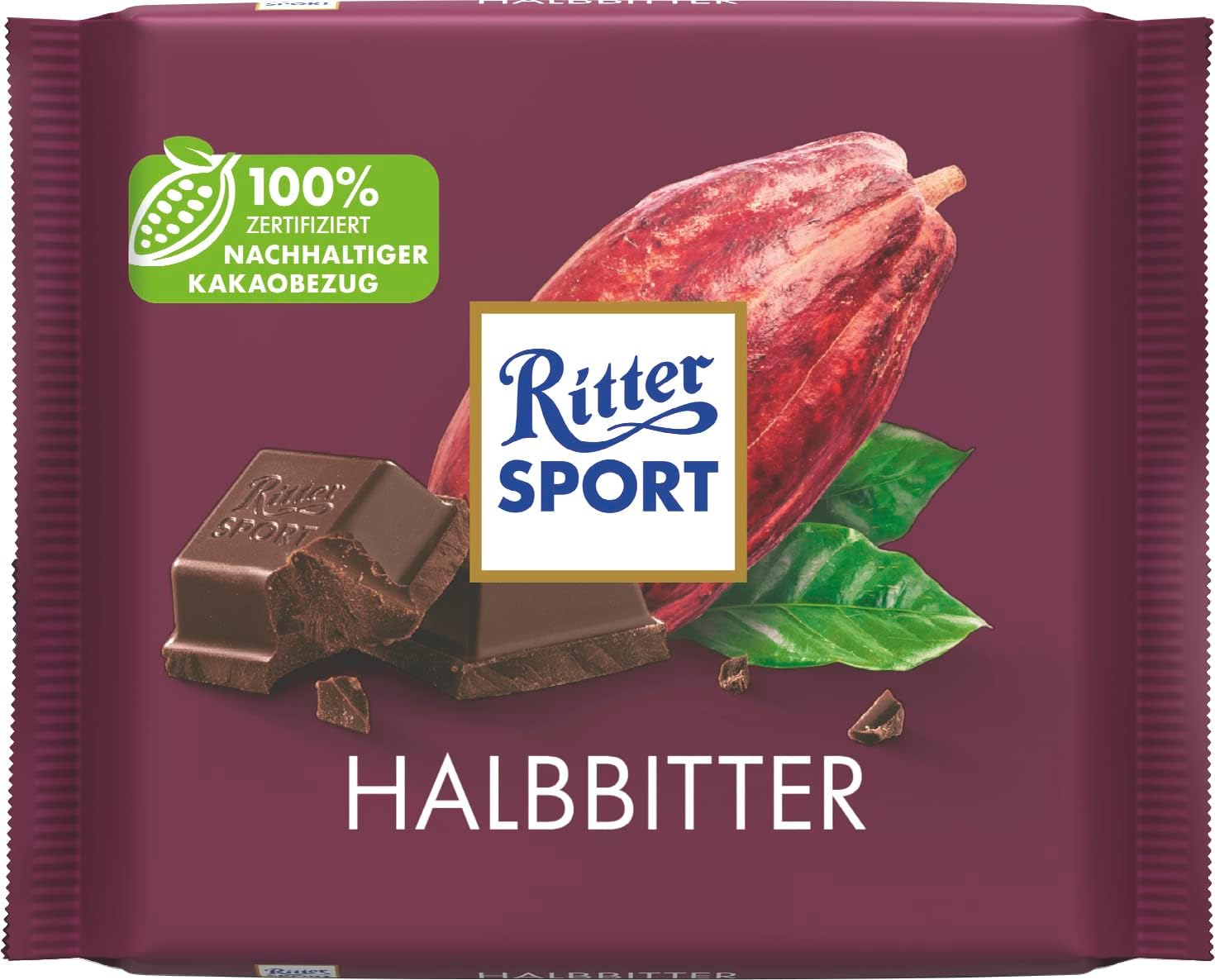 Amazon.com: Ritter Sport Chocolate Bars with Nuts (Dark Chocolate with ...