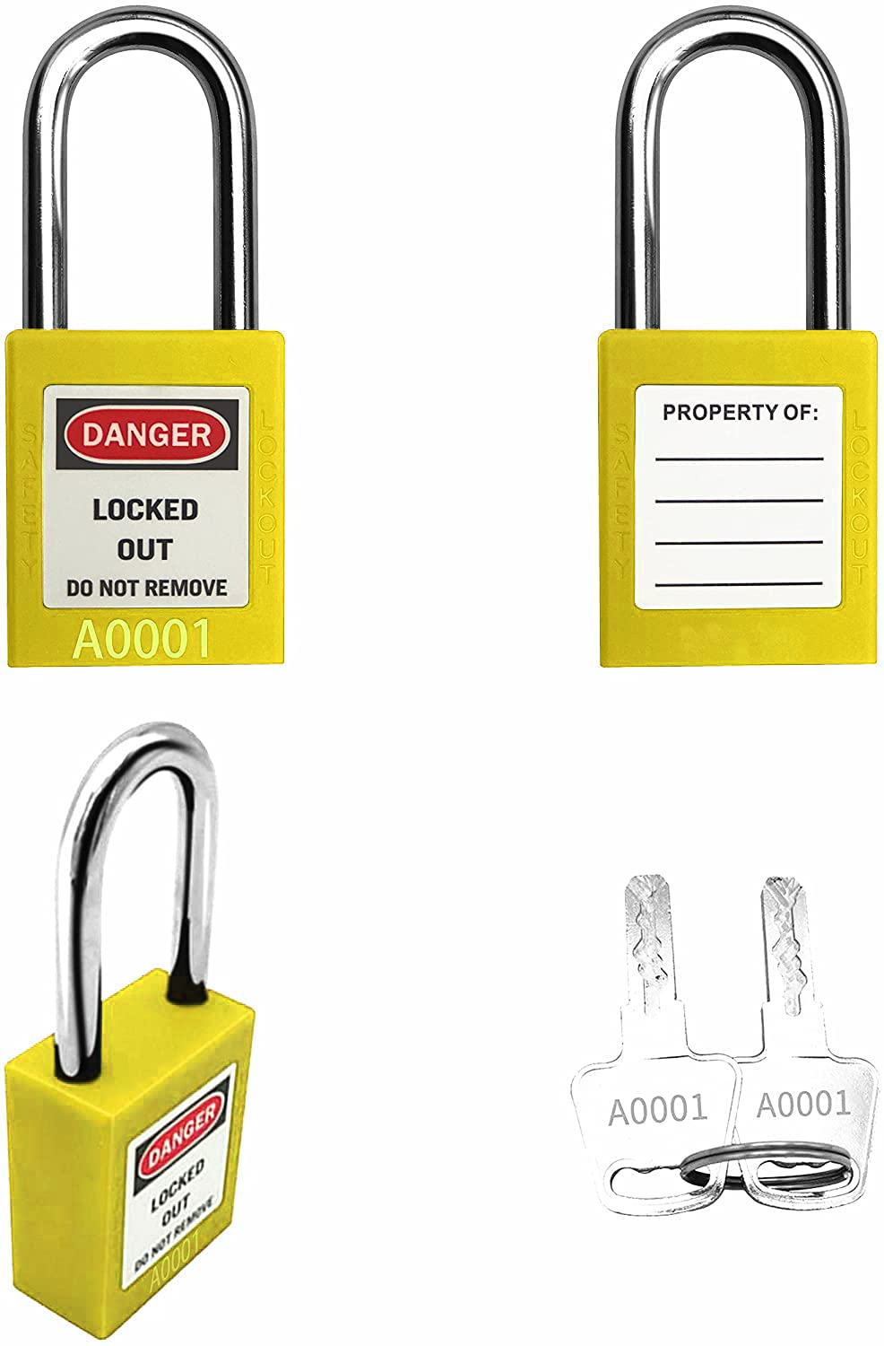 Snapklik.com : Lockout Tagout Lock - 5 Loto Safety Padlocks For Lock ...