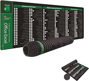 Excel Formulas Cheat Sheet Desk Pad, Excel Short Cut Desk Mat, Excel ...