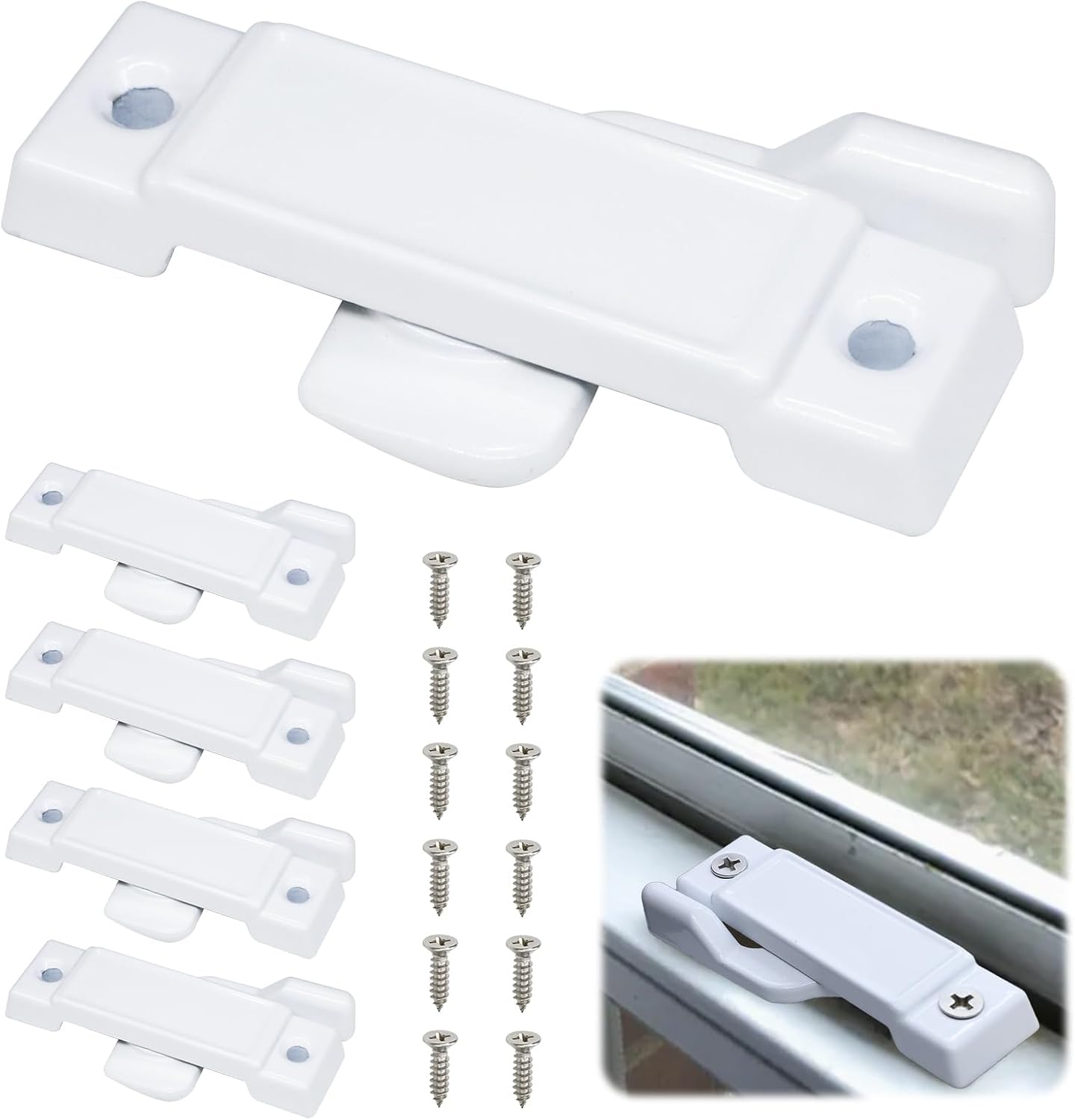 5Pcs F2590 Sash Lock - Replace Broken Window Locks, 2-1/4” Mounting ...