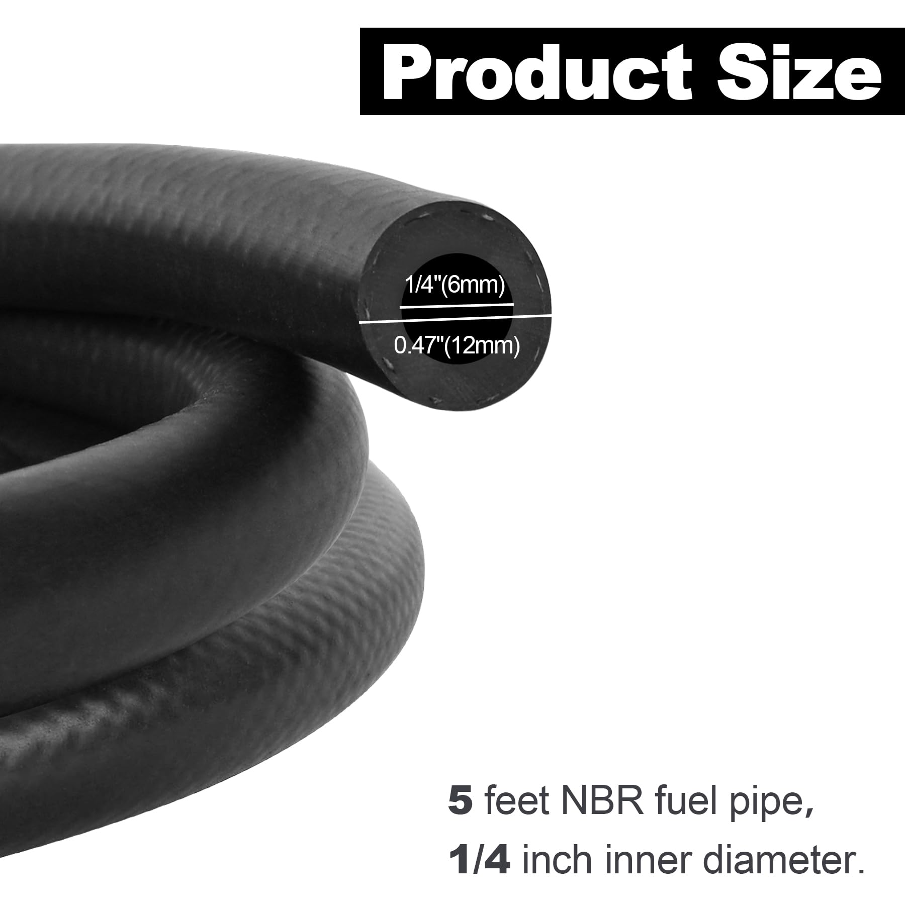 Snapklik.com : Phepetroll 5 Feet Fuel Line Hose, 1/4 Inch Inside ...