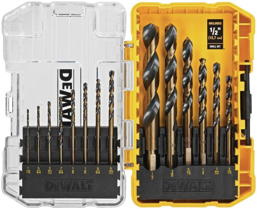 DEWALT DWA1181 21-Piece Set Black Oxide Coated Hss Twist Drill Bit Set ...