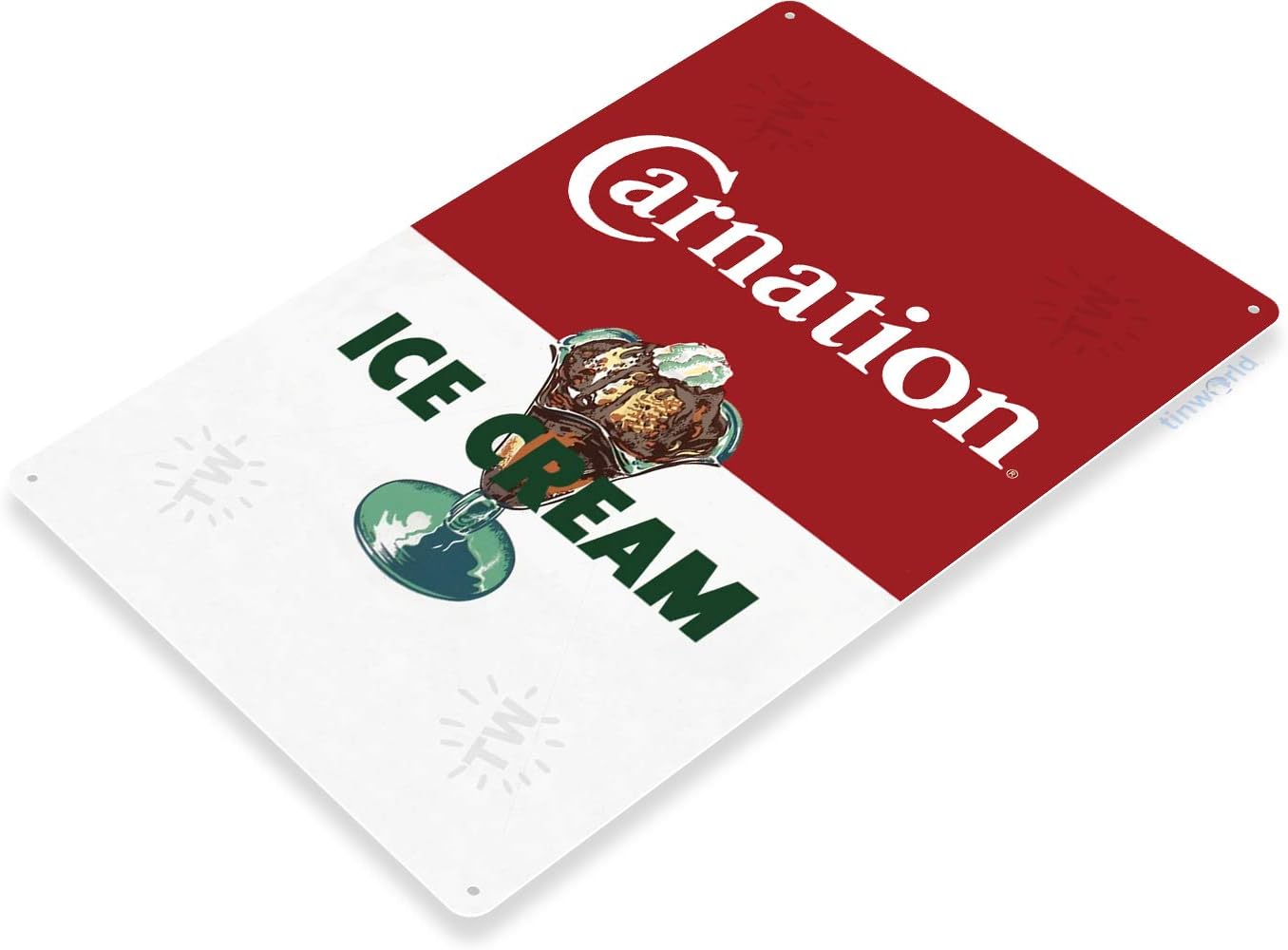Amazon.com: Tinworld Tin Sign Carnation Retro Ice Cream Metal Sign ...