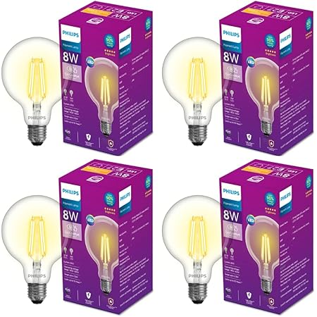 Buy PHILIPS 8-watt G95 Filament LED Glass Globe Bulb | Bulb Base: E27 ...