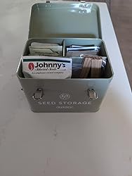 Amazon.com: Seed Storage Box – Metal Seed Packet Organizer with Garden ...