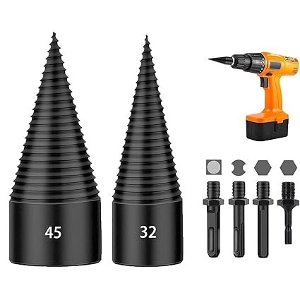 Amazon.com: Wood Splitter Drill Bits, Firewood Log Splitter 45mm+32mm ...