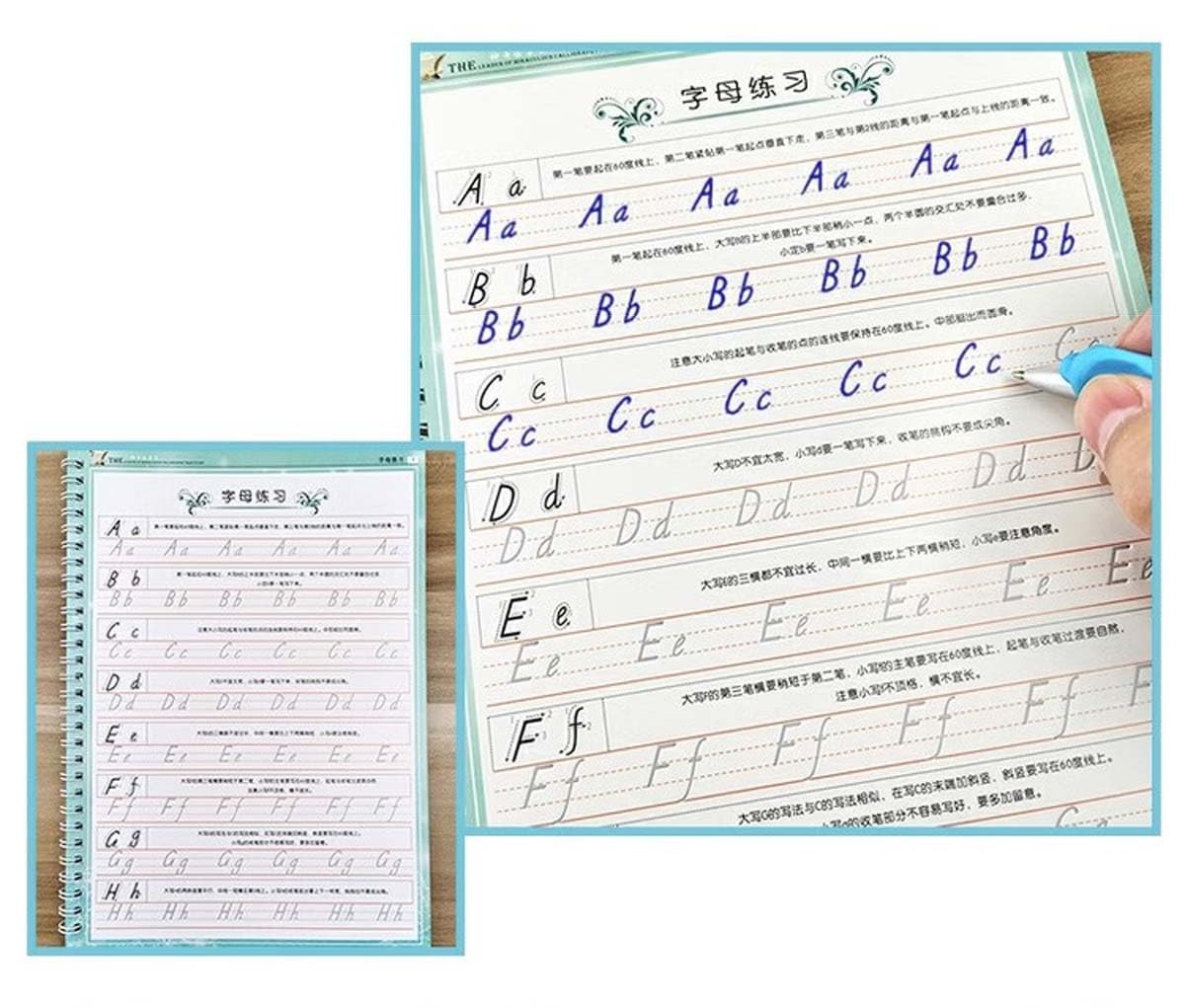 Snapklik.com : Italic English Practice Copybook, 3D Groove Practice ...