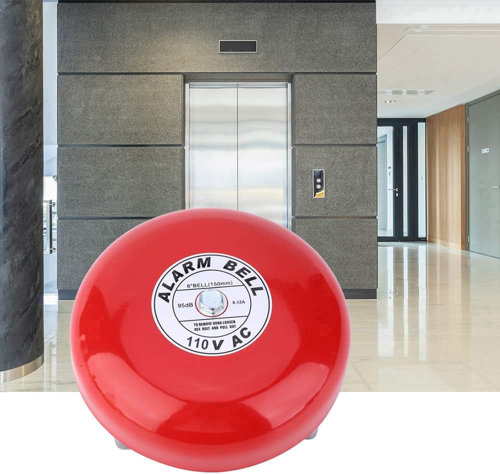 Fire Alarm Bell CB‑6B Electric Alarm, AC110V Alarm Bell 95dB Round ...