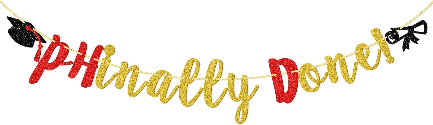 Amazon.com: PHinally Done Banner, PhD Graduation Banner, Doctors Degree ...