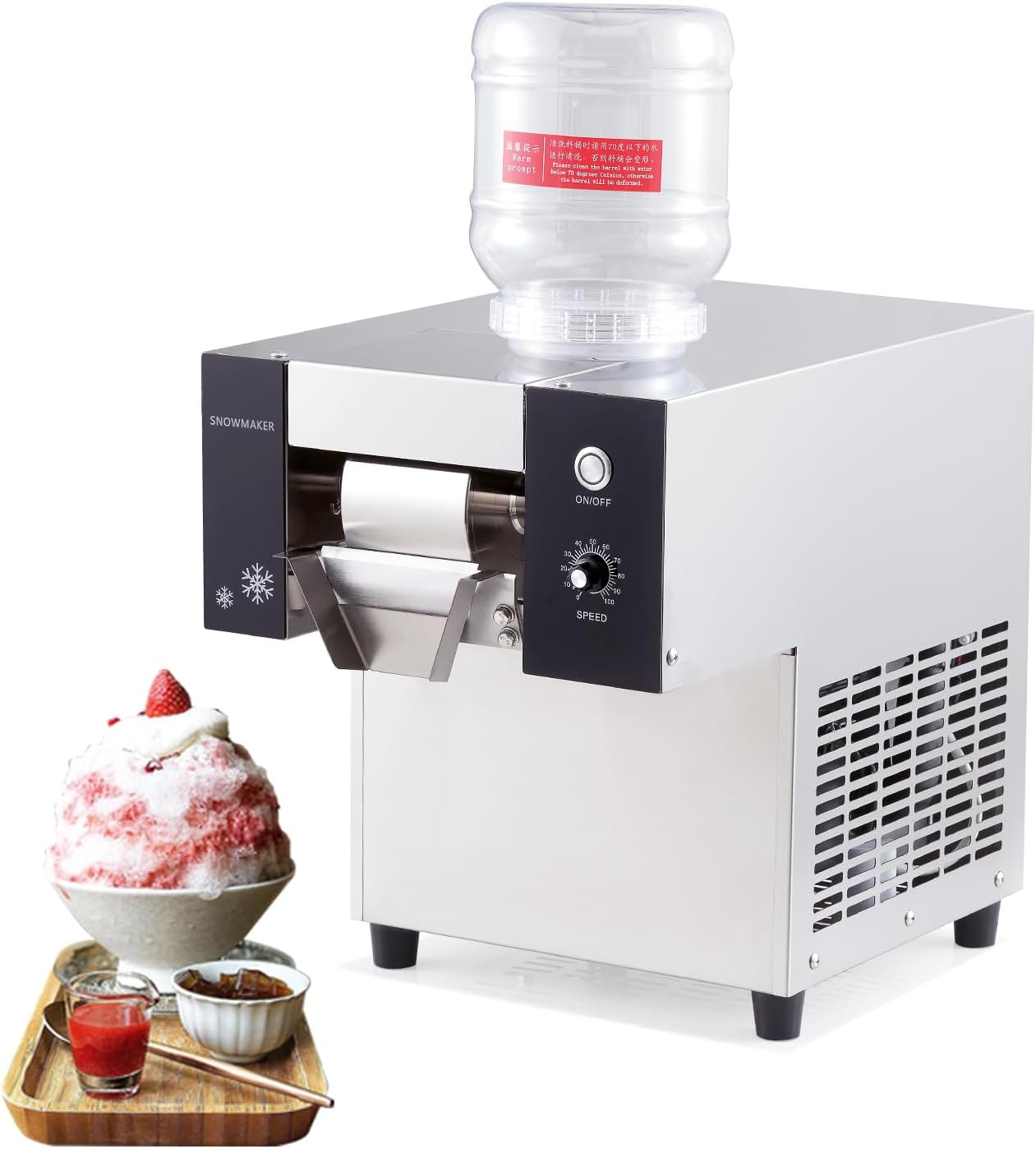 Amazon.com: Kolice Automatic 374 lbs/day Shaved Ice Machine, Snow Cone ...