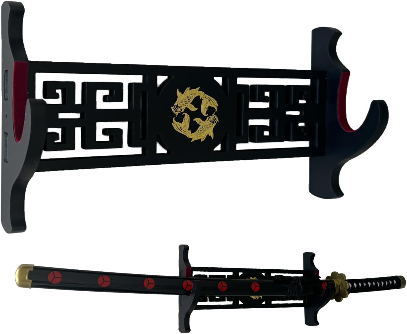Amazon.com: Kodeqian katana Sword Wall Mount Holder 1 Tier Velvet ...