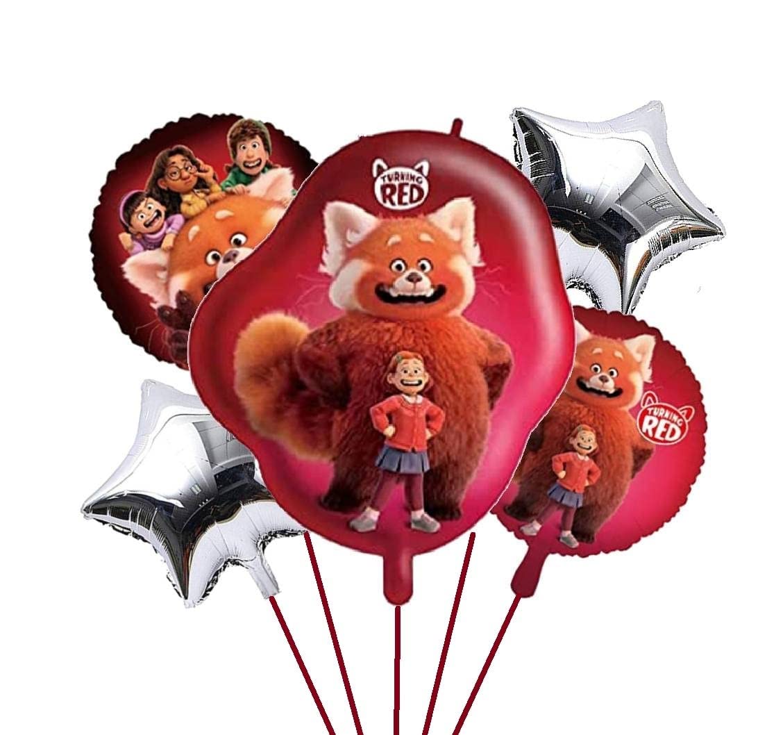 Atpata Funky Turning Reds Panda Red Foil Balloons for Kids Red Turning ...
