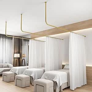 Amazon.com: Beauty Salon Partition Rod, Hospital Room Divider L-Shaped ...