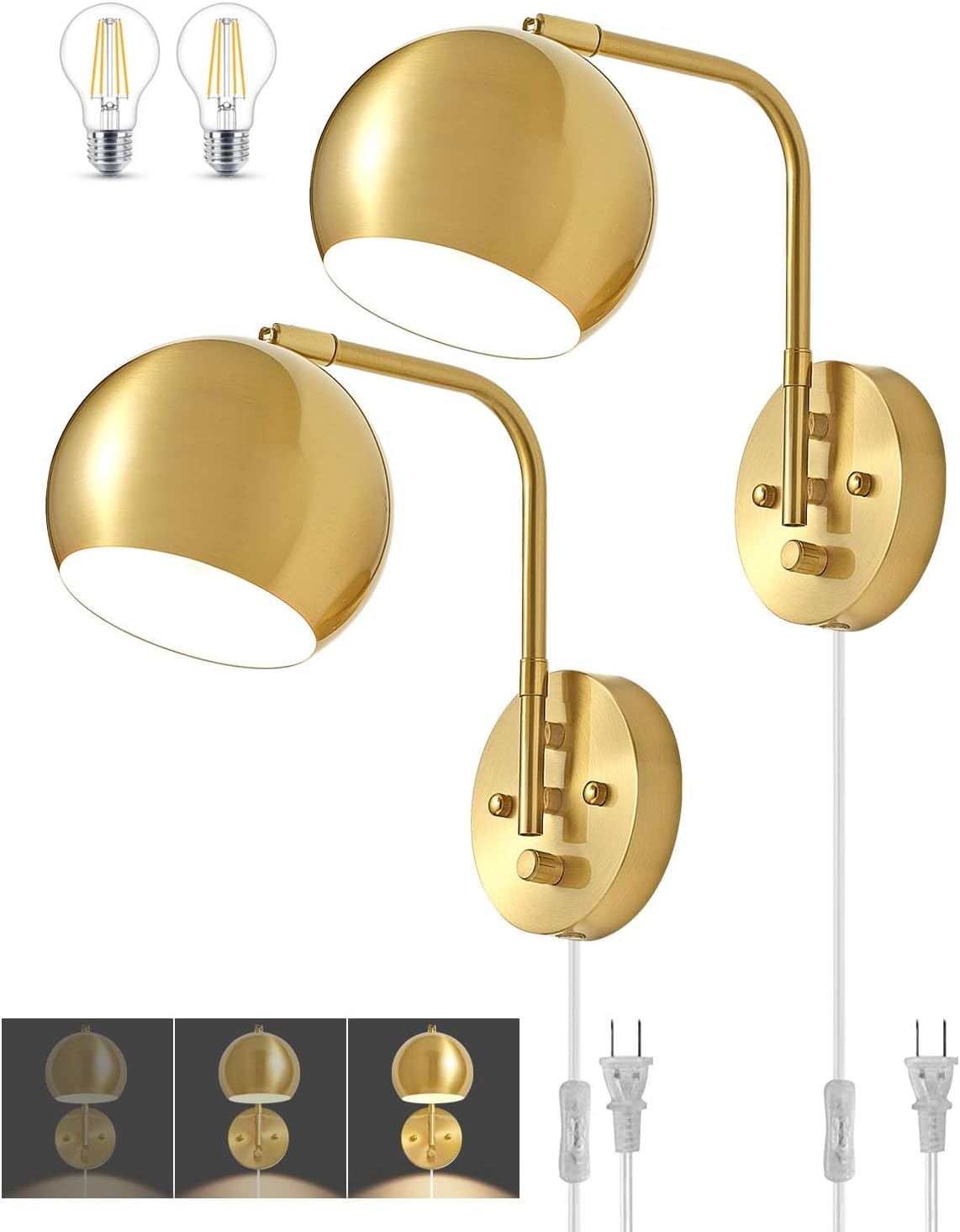 Gold Wall Sconce Plug In