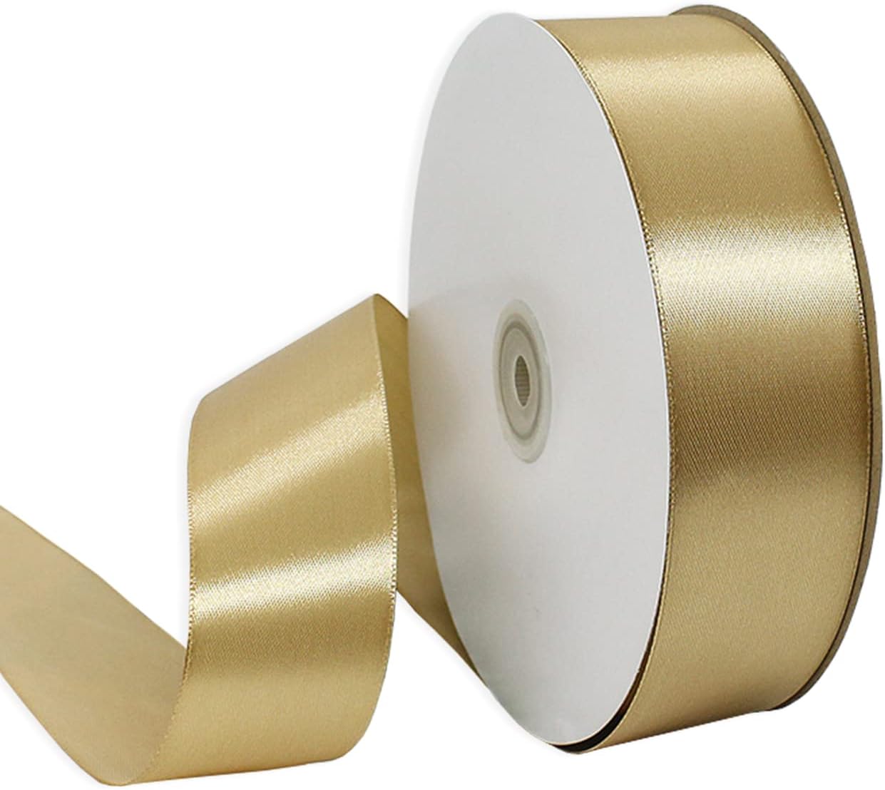 Amazon.com: 1-1/2" Wide x 100 Yards Solid Color Dark Gold Satin Ribbon ...