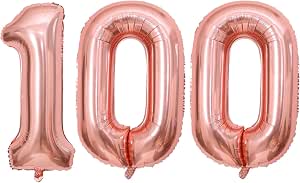 Amazon.com: YFHVJTKO 40 Inch Number 100 Foil Balloons 100th Celebration ...