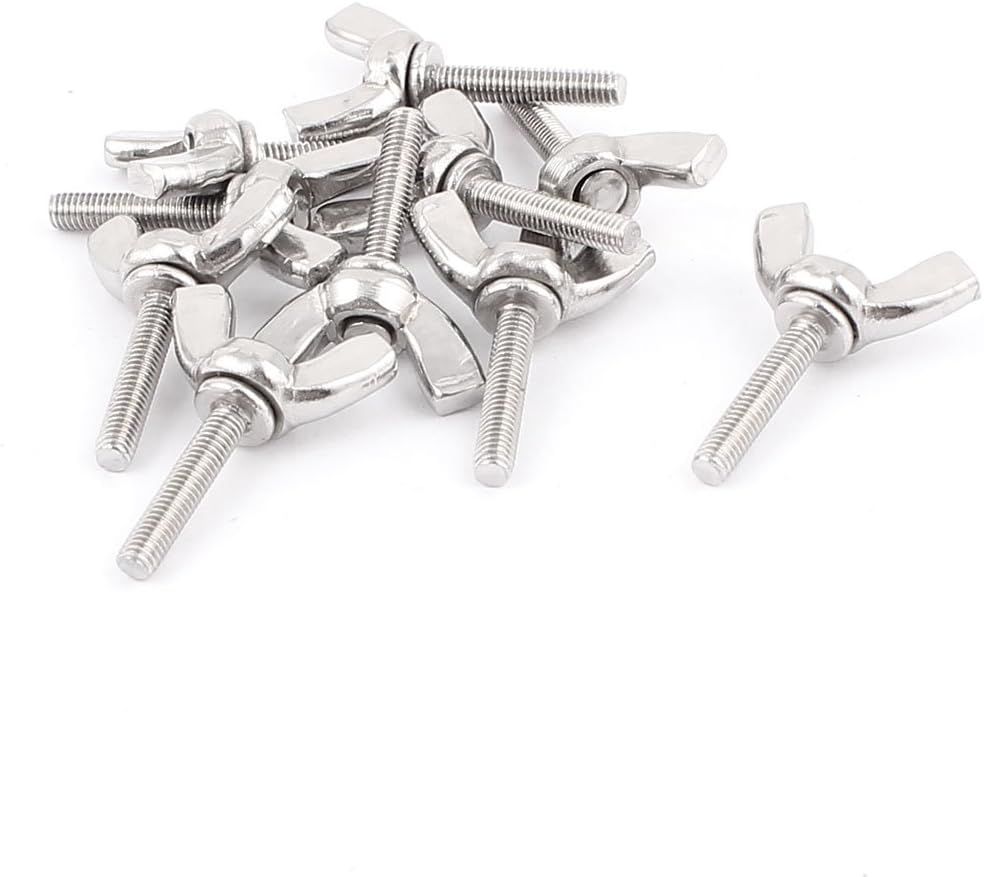 uxcell M3x16mm 304 Stainless Steel Butterfly Screw Bolt Wing Bolts ...