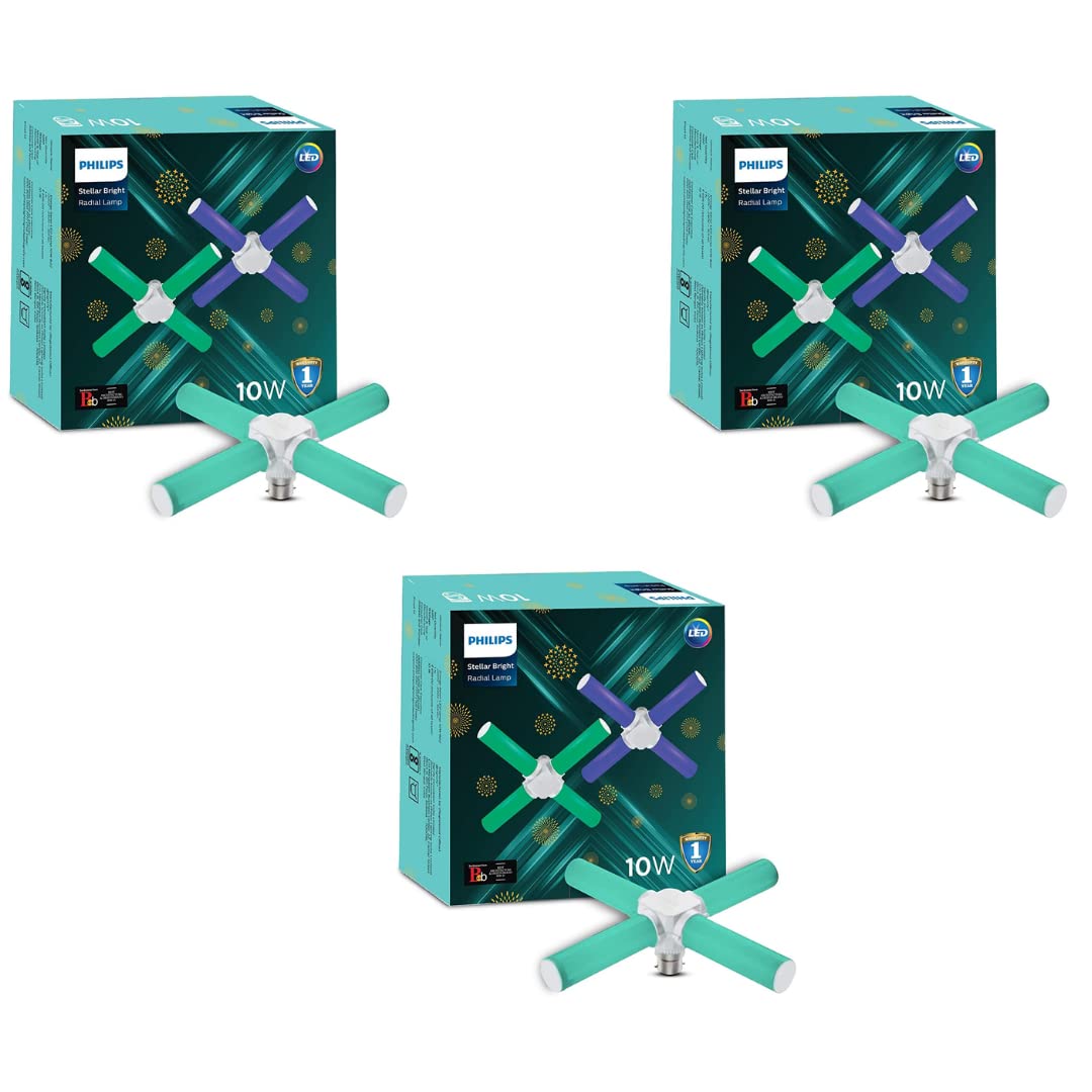 Buy PHILIPS 10-Watts B22 Green Radial LED Bulb(Pack of 3) Online at Low ...