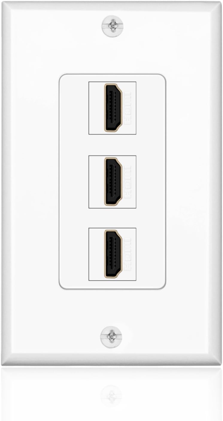 Amazon.com: RiteAV Custom HDMI Wall Plate 2 Port - Flat [Black/Black ...