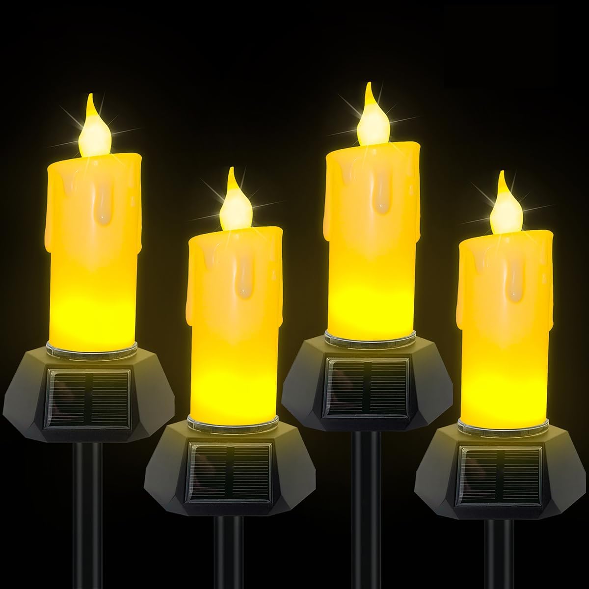 Amazon.com: Solar Outdoor Christmas Candles Lights with Stakes, LED ...