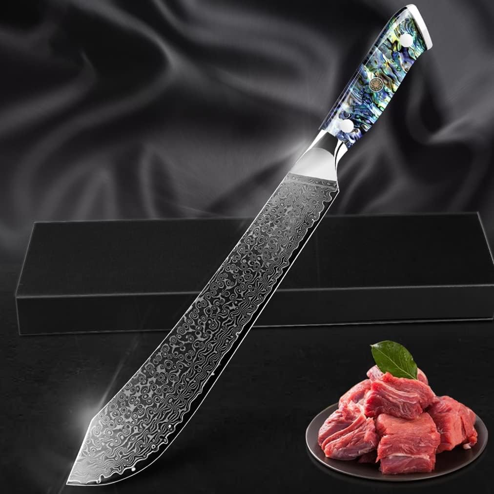 Amazon.com: Meat Cleaver, 9inch Damascus Steel Cleaver knife VG10 67 ...