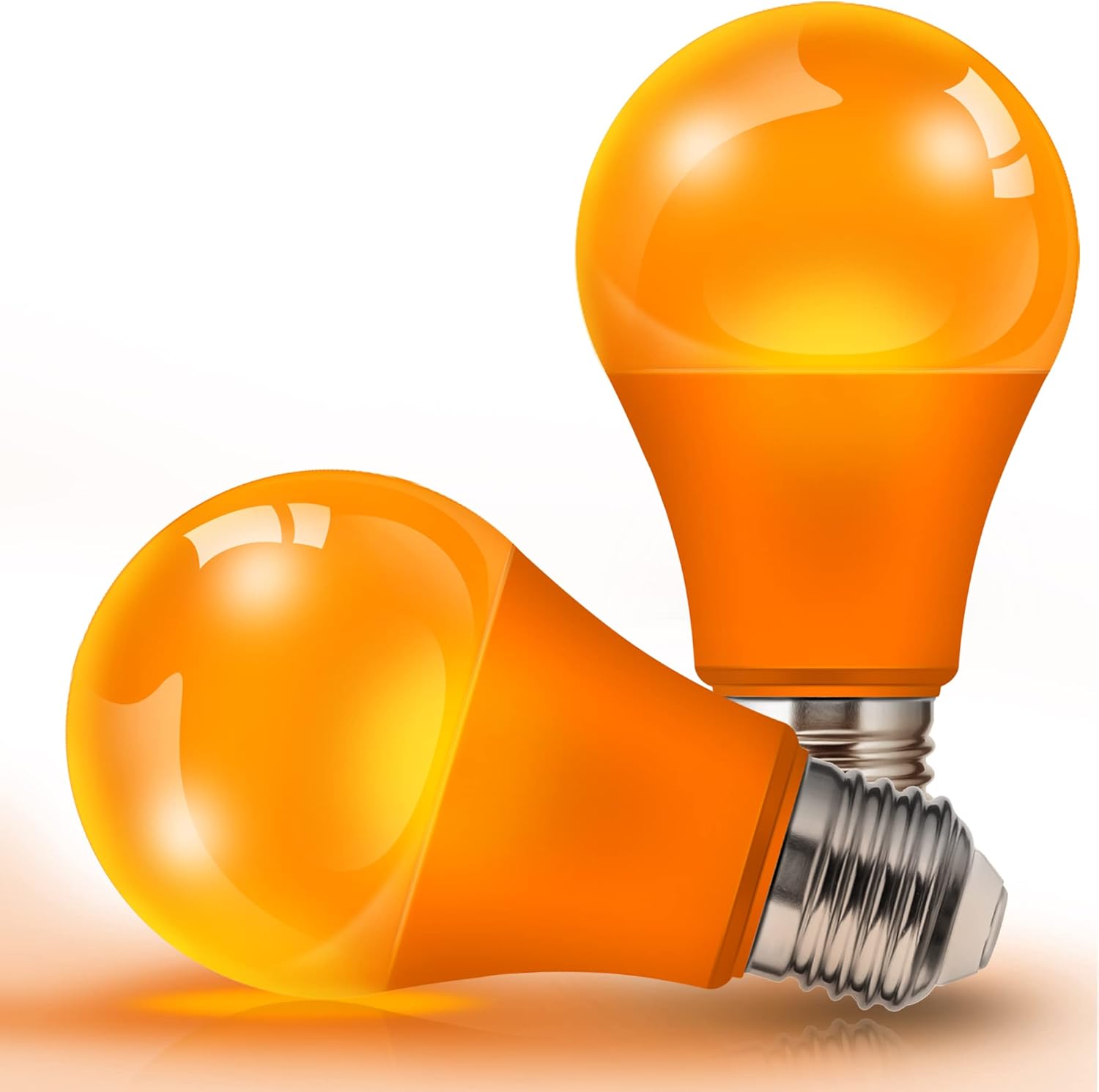 LOHAS Orange LED Light Bulbs, A19 9W (60W Equivalent) Christmas Orange ...
