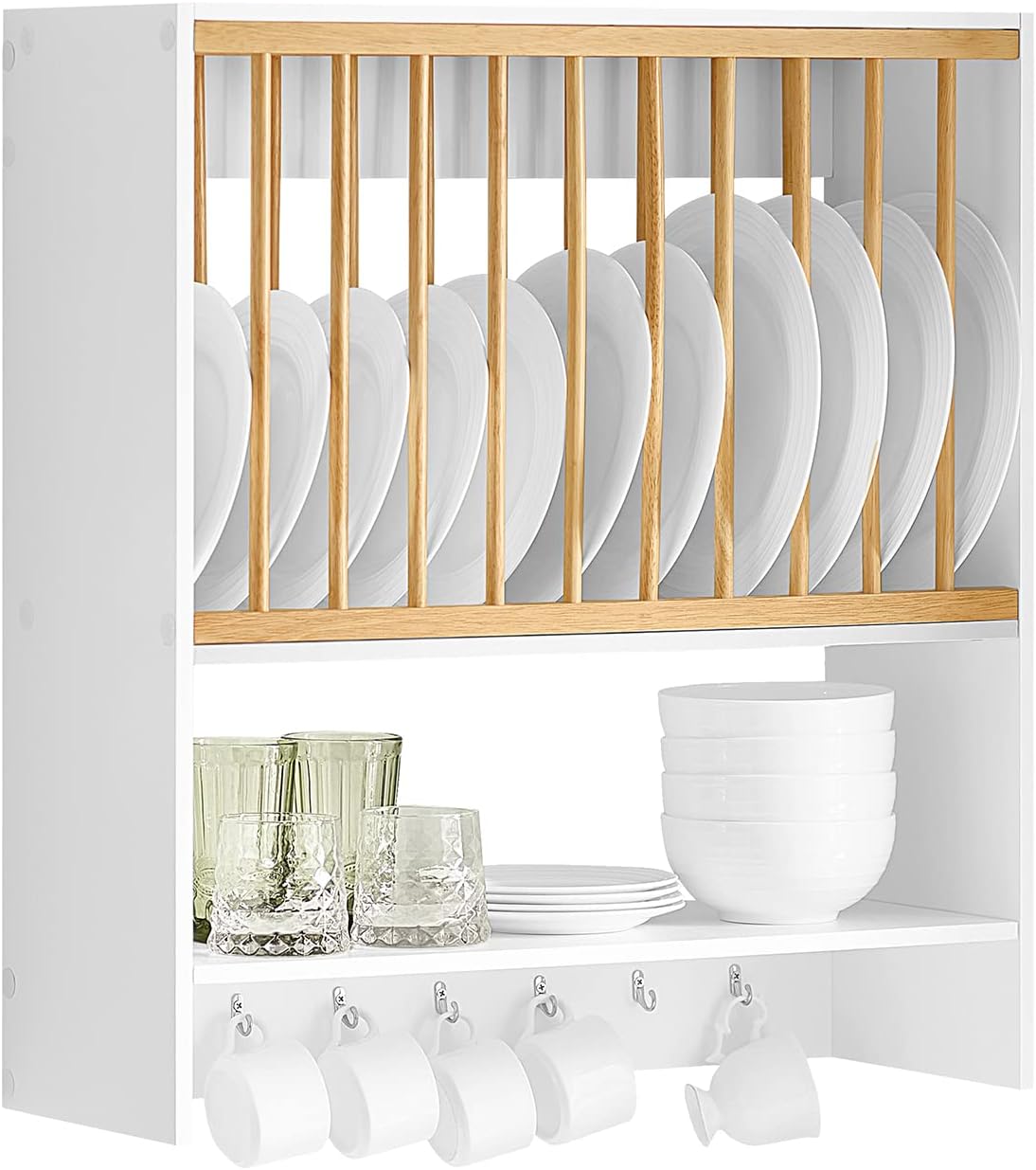 SoBuy Porte-Assiettes Murale Meuble de Rangement d'Assiettes Mural ...