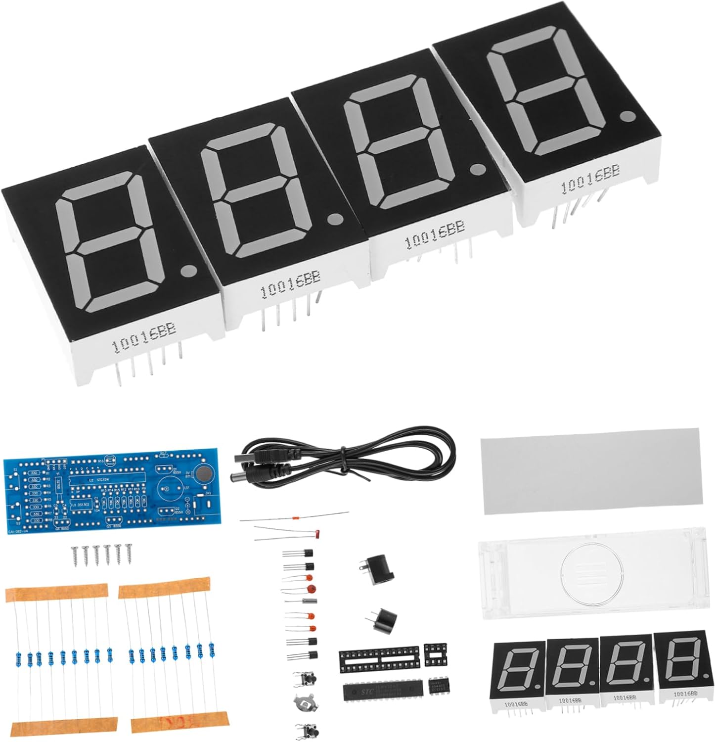 Amazon.com: FUNOMOCYA Single Chip Microcomputer Clock Kit Assemble Your Own Led Digital Clock ...