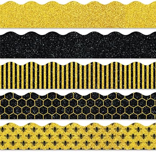 Amazon.com : Whaline 69Ft Summer Glitter Bulletin Board Borders 5 ...