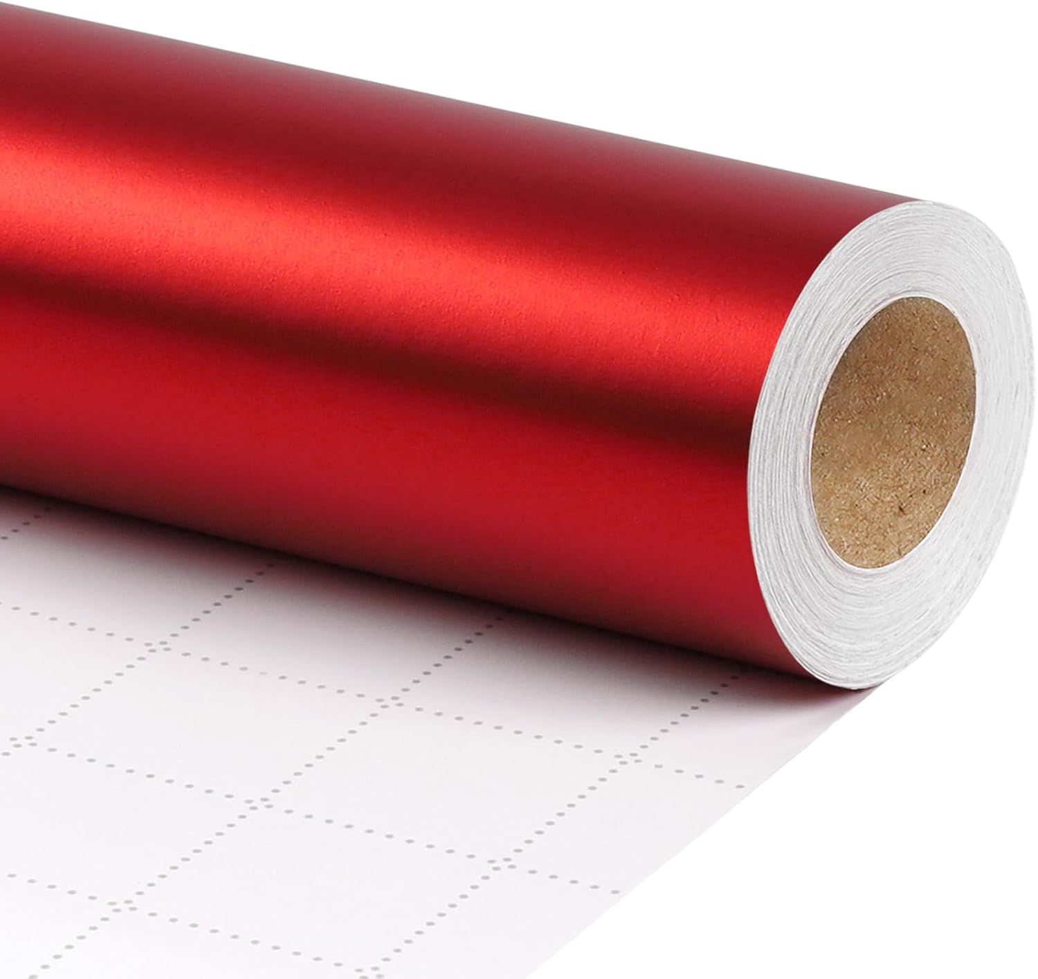 Amazon.com: LaRibbons Red Christmas Wrapping Paper, Solid Color Matte ...