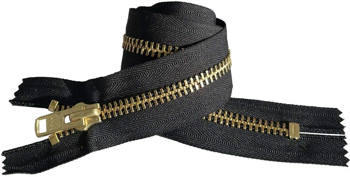 Amazon.com: YKK #10 Extra Heavy Duty Black Brass Closed Bottom Zipper ...