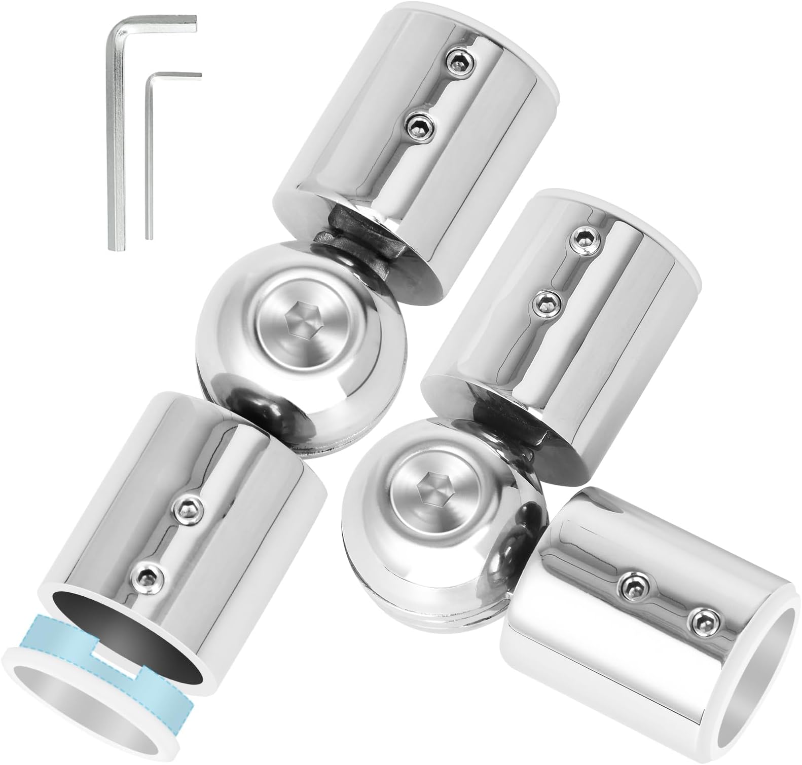 Amazon.com: nihao Heavy Duty Hinged Elbow Connector Curtain Rod Corner ...