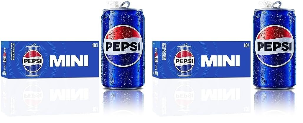 Amazon.com : Pepsi Soda, Mini Cans, 7.5 Ounce (Two packs of 10 ...
