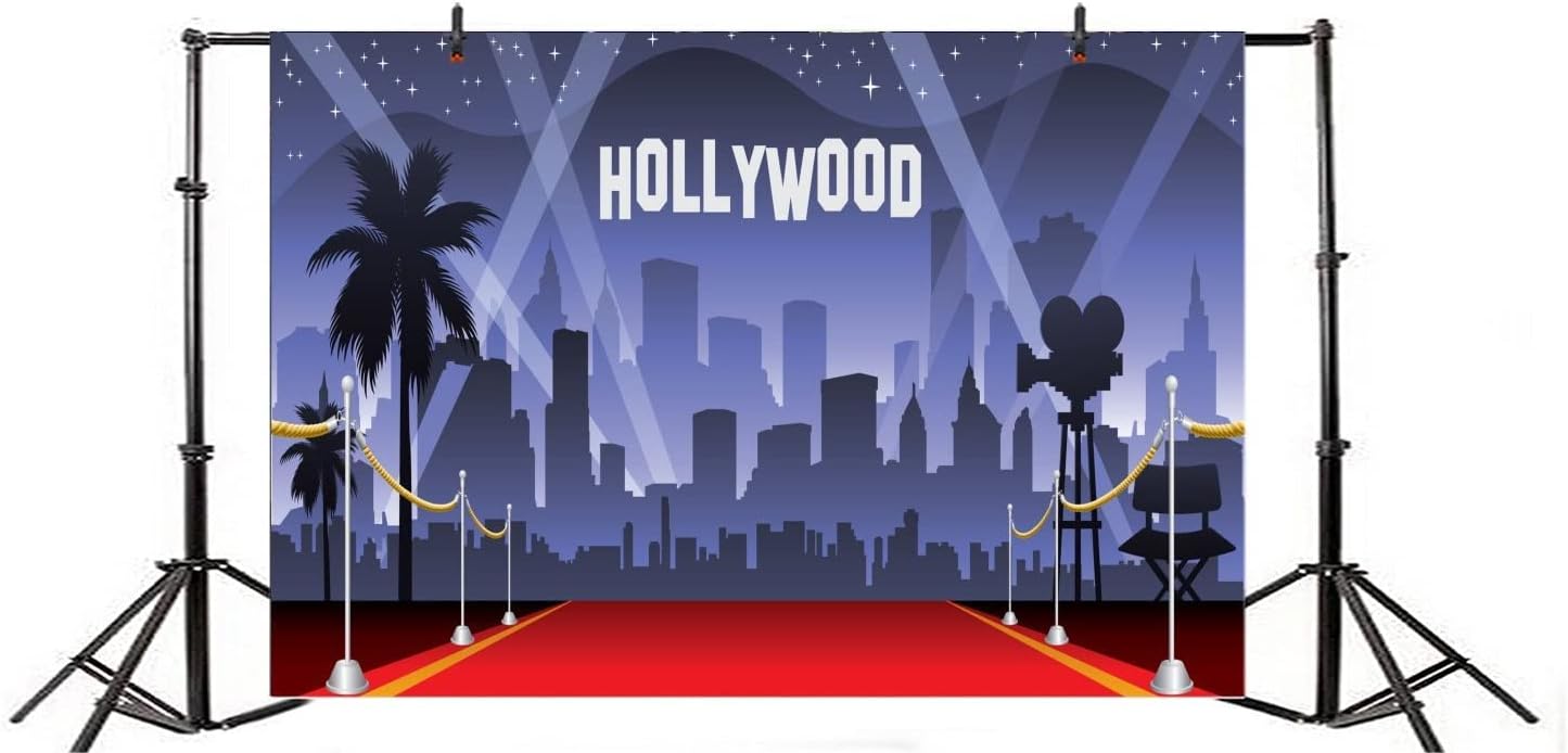 Renaiss 9x6ft Red Carpet Photography Backdrop Spotlight Stars Show Time ...