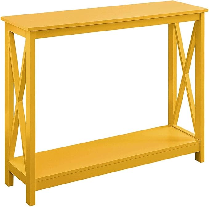 Amazon.com: Convenience Concepts Oxford Console Table, Yellow : Home ...
